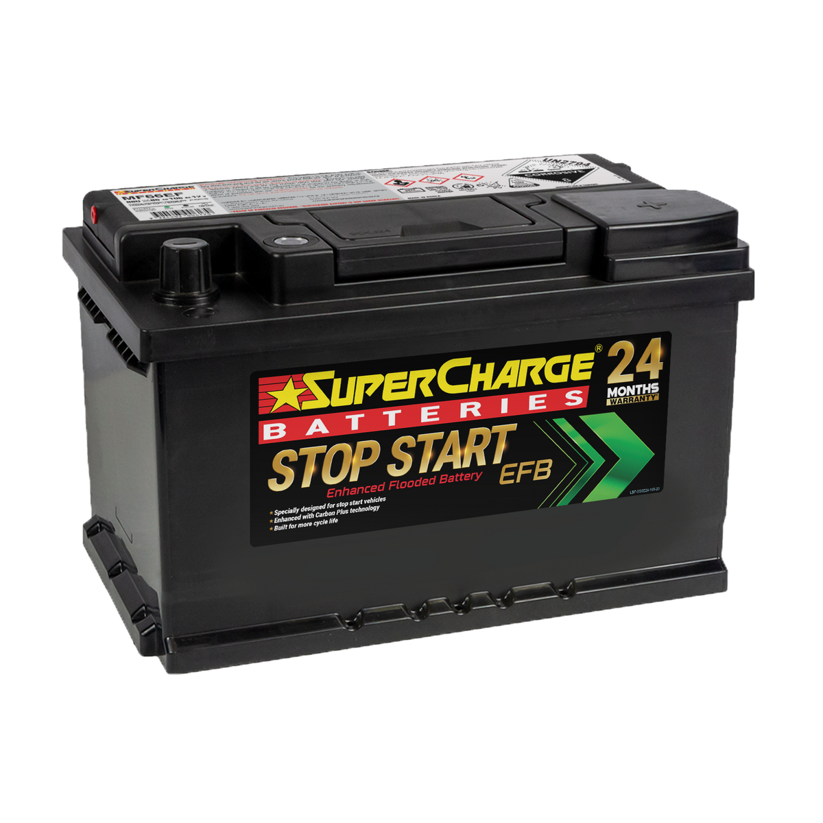 SUPERCHARGE MF66EF START STOP EFB 660 CCA 24 MONTH WARRANTY BATTERY ...