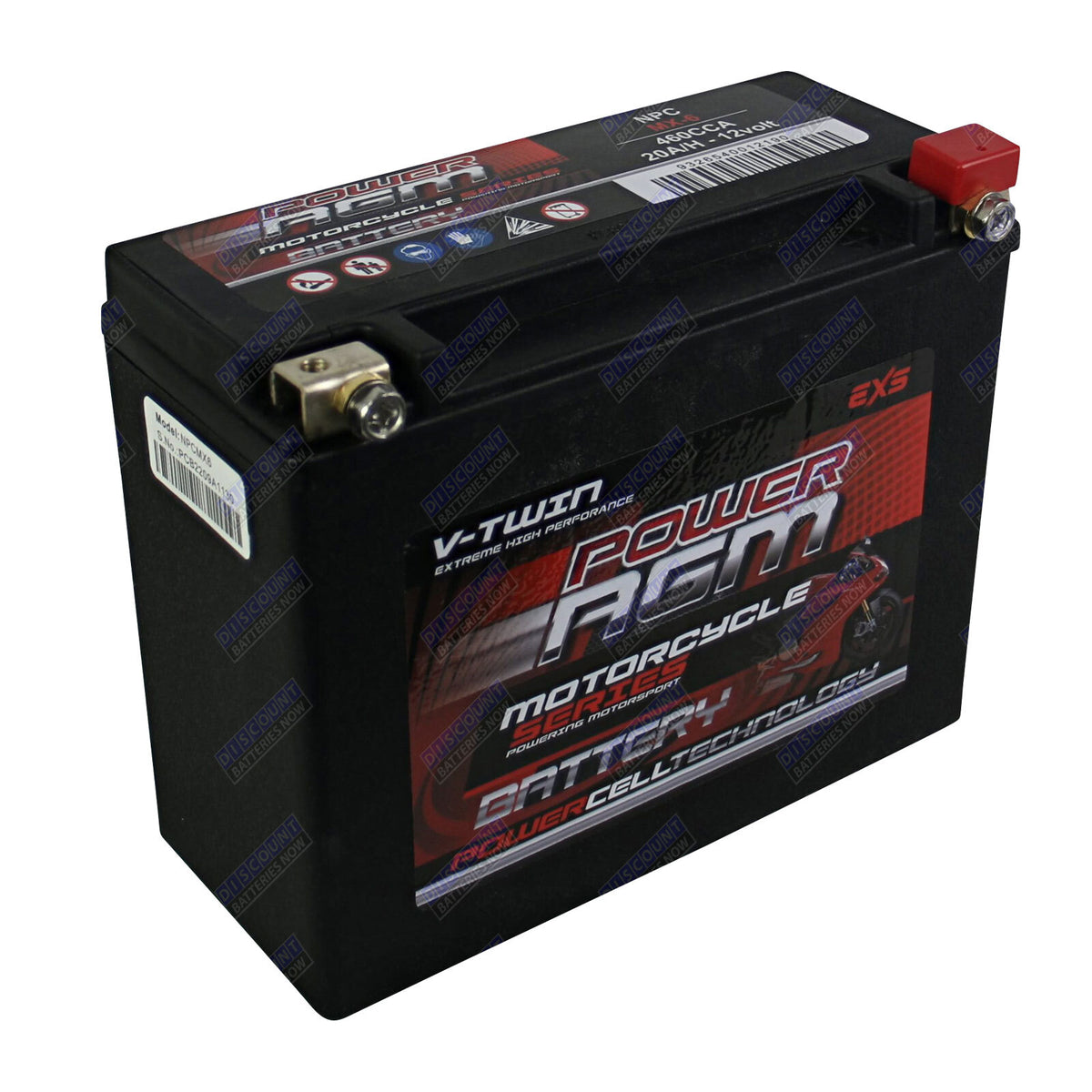 NPC MX-6 – 20AH 460CCA POWER AGM Motorcycle Battery – The Battery hub