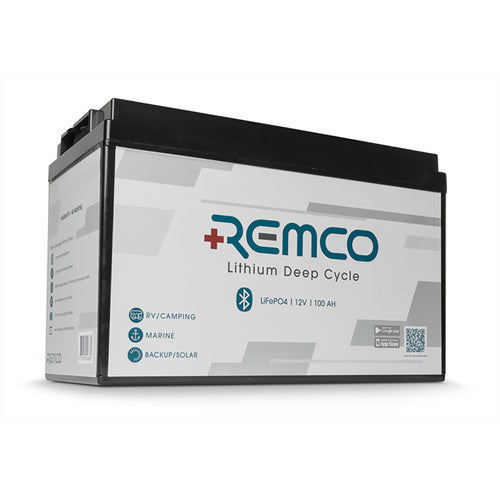 Remco Lithium Deep Cycle LiFePO4 12V 100AH LFP Battery GRP31 with Blue ...