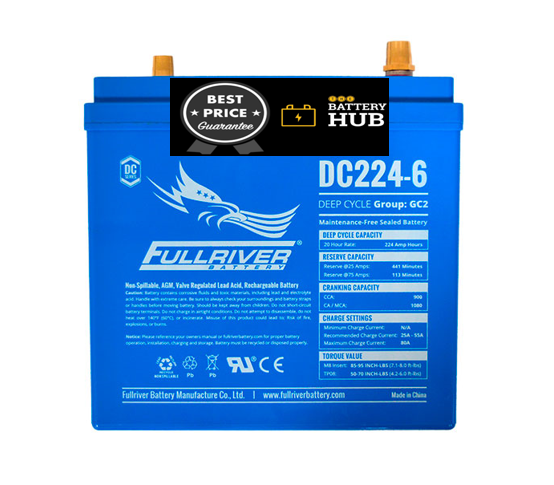 FULLRIVER DC224-6A DC SERIES 6V 224AH AGM DEEP CYCLE HEAVY DUTY BATTER ...