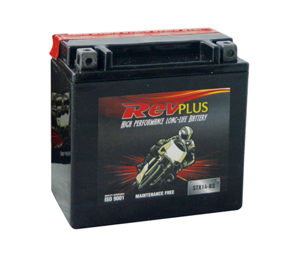REVPLUS STX14-BS MOTOR CYCLE BATTERY - BATTERY HUB. – The Battery hub