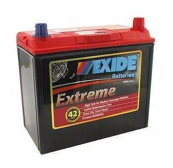EXIDE EXTREME X60CMF / MF55B24LS / AD52B24LS / NS60LS PASSENGER BATTER ...